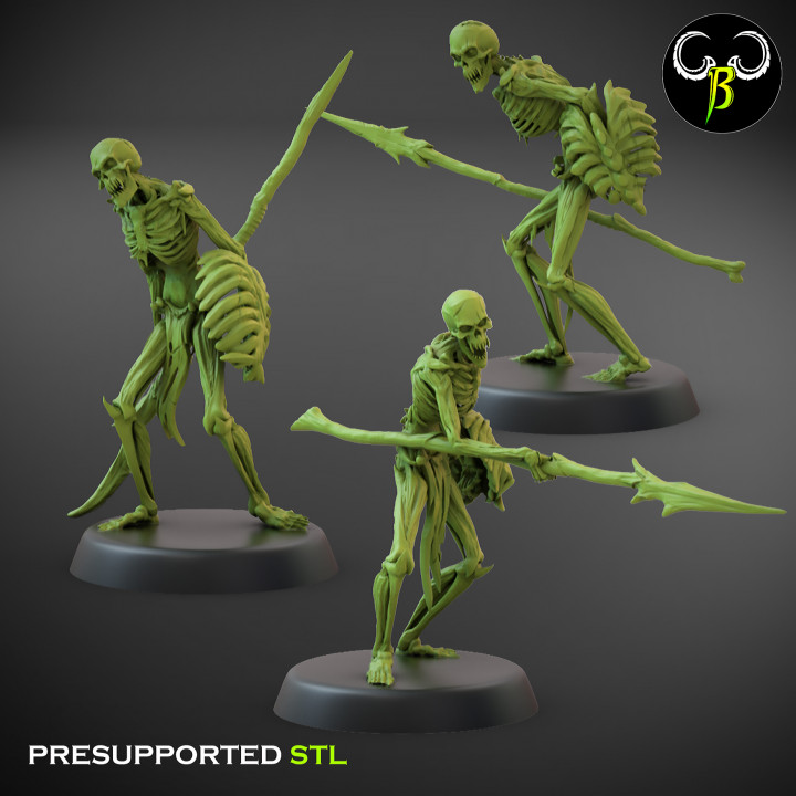 3D Printable Flesh Skeleton Lance Set A by ClayBeastCreation