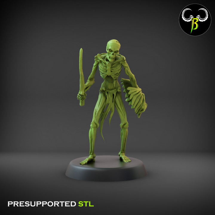 3D Printable Flesh Skeleton Sword set B by ClayBeastCreation