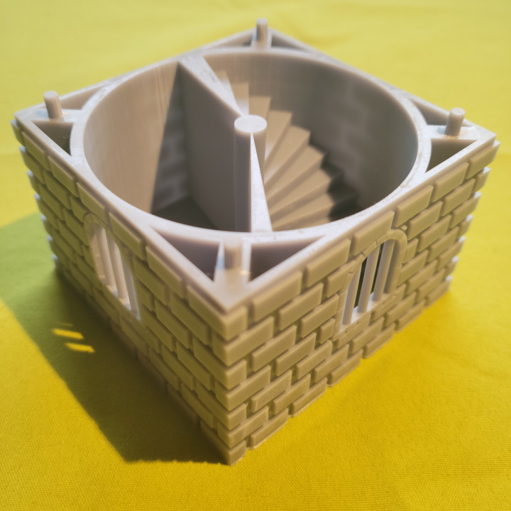 3D Printable Modular Brick Dice Tower by Nicholas Diaz