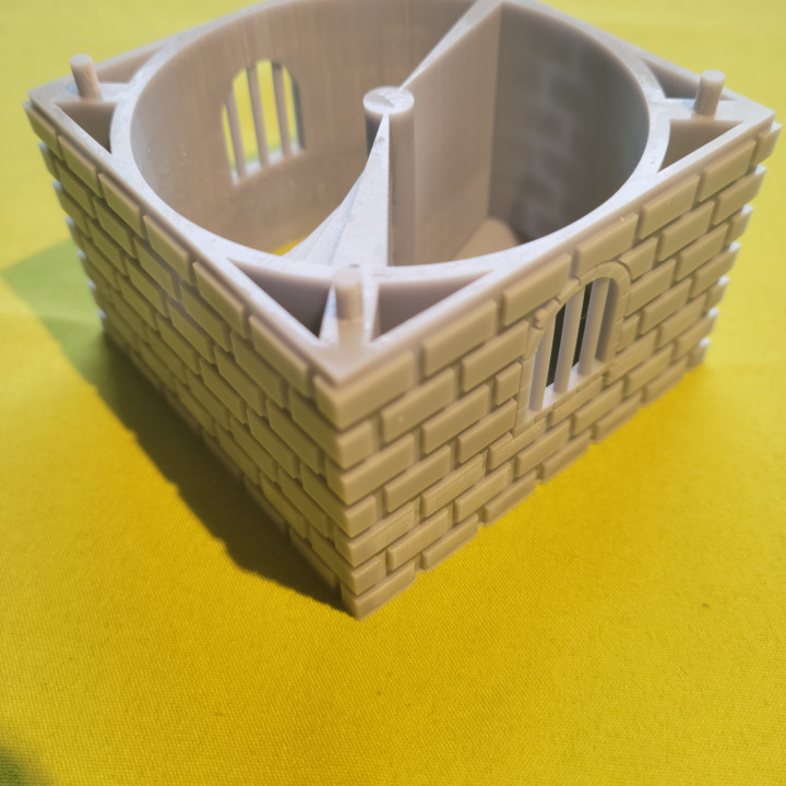 3D Printable Modular Brick Dice Tower by Nicholas Diaz