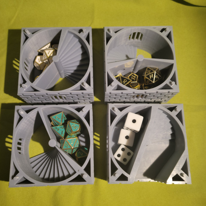 3D Printable Modular Brick Dice Tower by Nicholas Diaz