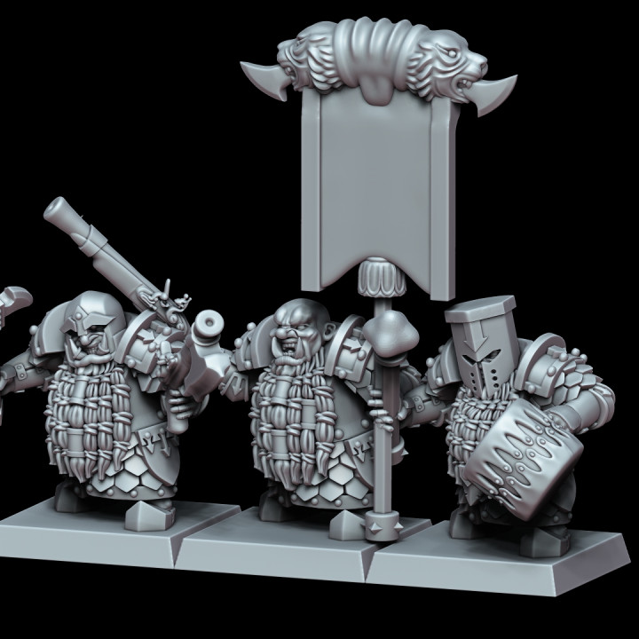 3D Printable CHAOS DWARF COMMAND GROUP 2 by Empire Miniatures