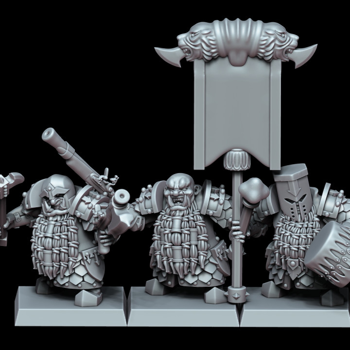 3D Printable CHAOS DWARF COMMAND GROUP 2 by Empire Miniatures