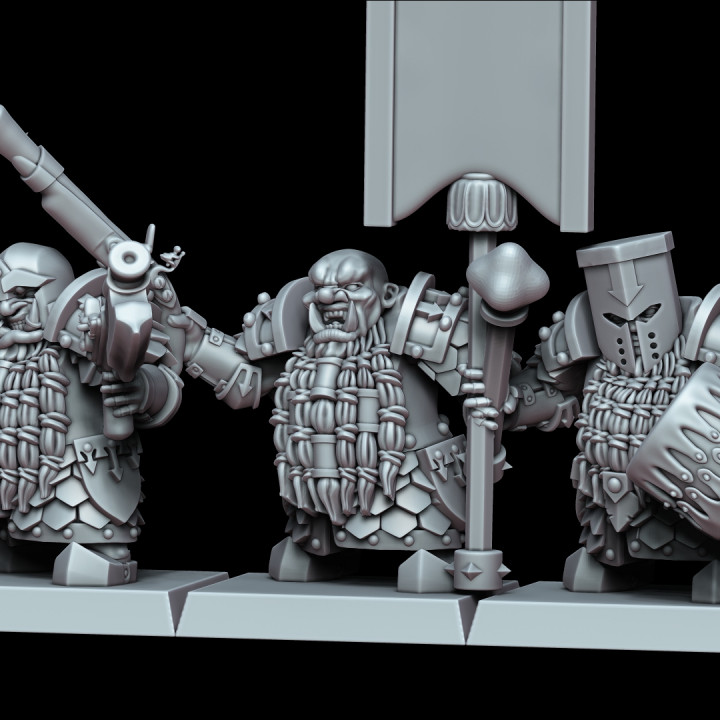 3D Printable CHAOS DWARF COMMAND GROUP 2 by Empire Miniatures