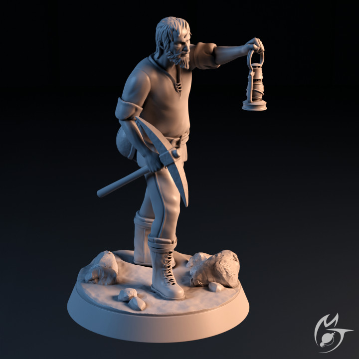 3D Printable Miner - Human NPC by Making Tlon