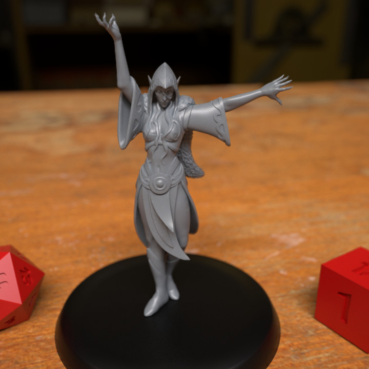 3D Printable Female Drow Sorcerer Elf by Atlas Studios