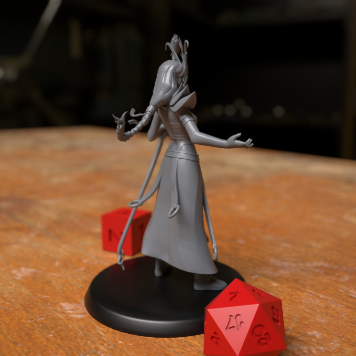 3D Printable Female Elf Wizard Necromancer by Atlas Studios