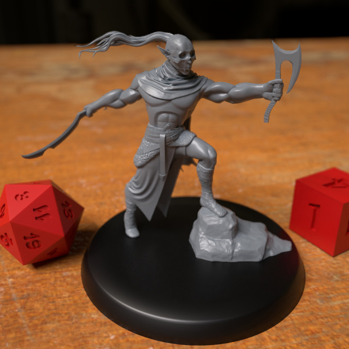 3D Printable Drow Elf Fighter Assassin by Atlas Studios
