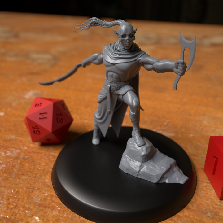 3D Printable Drow Elf Fighter Assassin by Atlas Studios