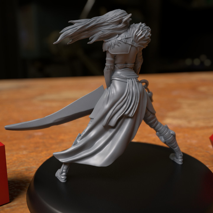 3D Printable Female Elf Fighter Champion by Atlas Studios