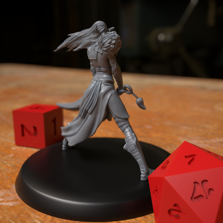 3D Printable Female Elf Fighter Champion by Atlas Studios