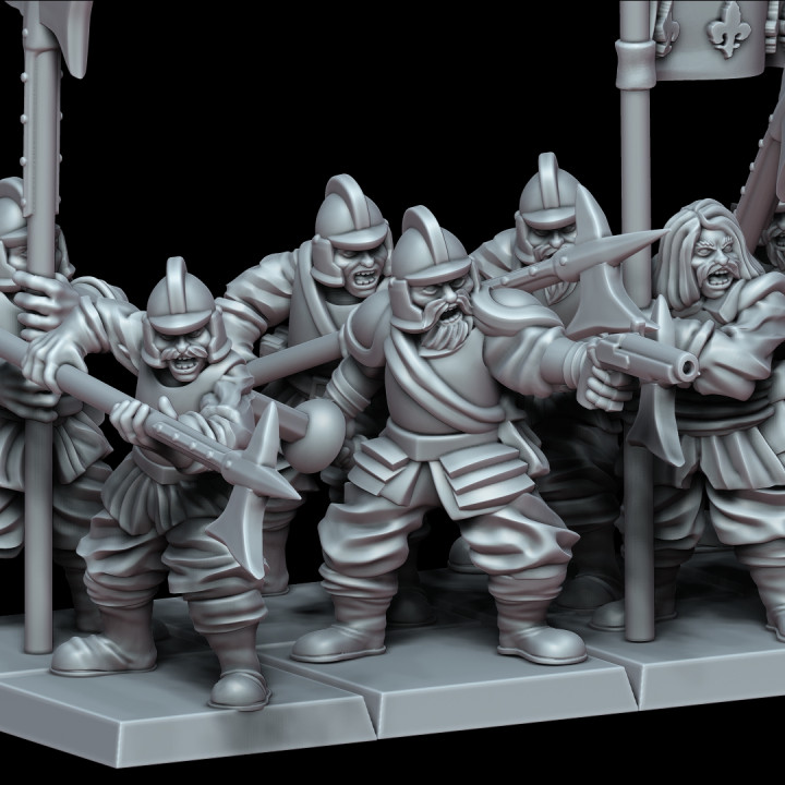 3D Printable REGIMENT OF HALBERDIERS by Empire Miniatures