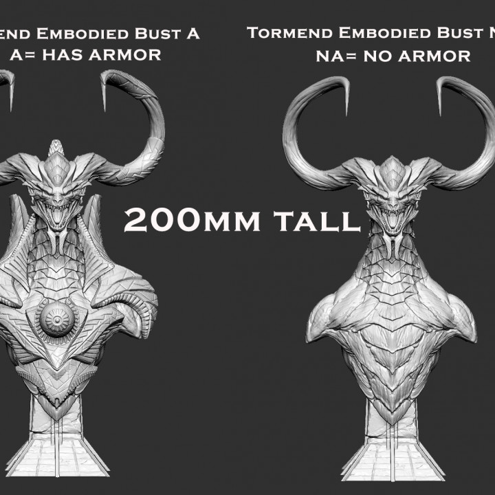 3D Printable Torment Embodied (Bust armored/unarmored) by Mini Monster Mayhem