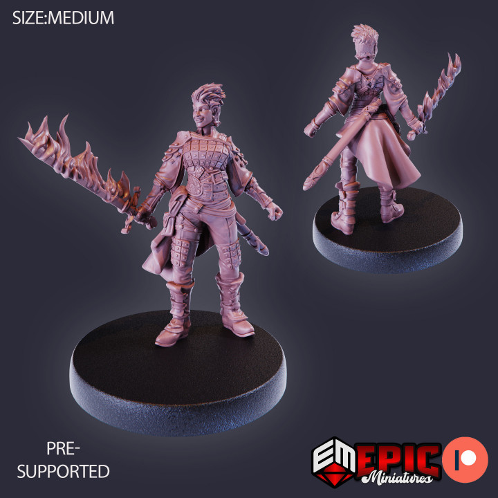 3D Printable Guild Mage Set / Elemental Warrior / Mystical Female Human ...