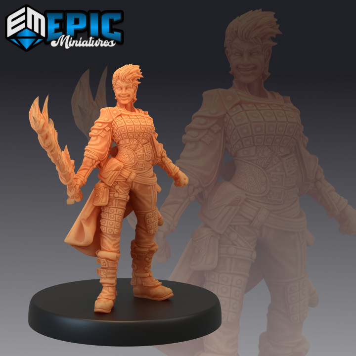 3D Printable Guild Mage Set / Elemental Warrior / Mystical Female Human ...