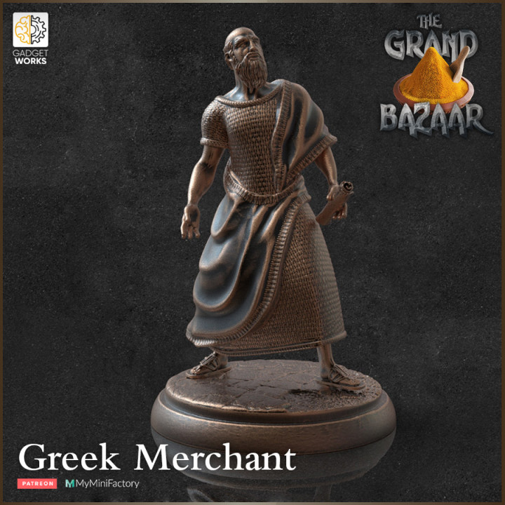 3D Printable Greek Merchant and Donkey, 2 figure pack -The Grand Bazaar ...