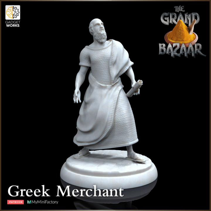 3D Printable Greek Merchant and Donkey, 2 figure pack -The Grand Bazaar ...