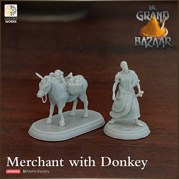 3D Printable Greek Merchant and Donkey, 2 figure pack -The Grand Bazaar ...