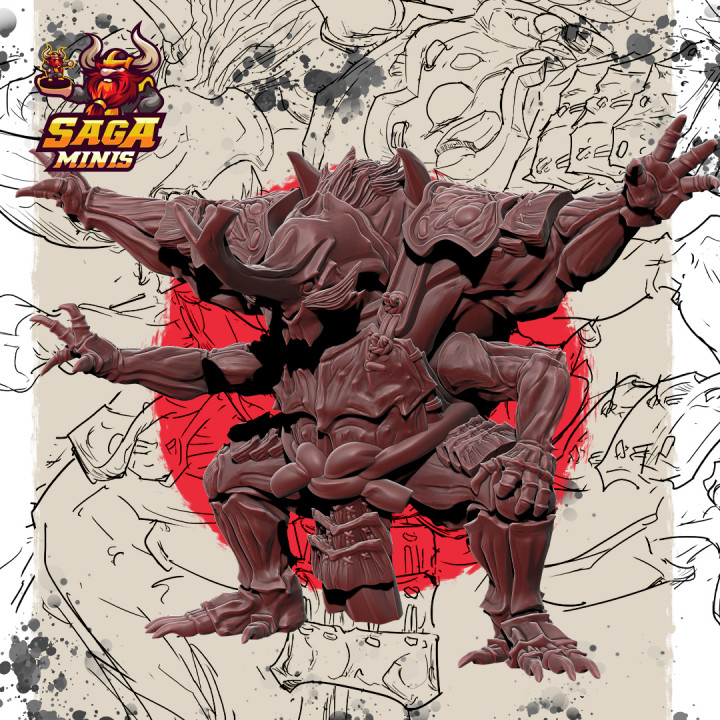 3D Printable Kabuto Beetle Demon by Saga Miniatures