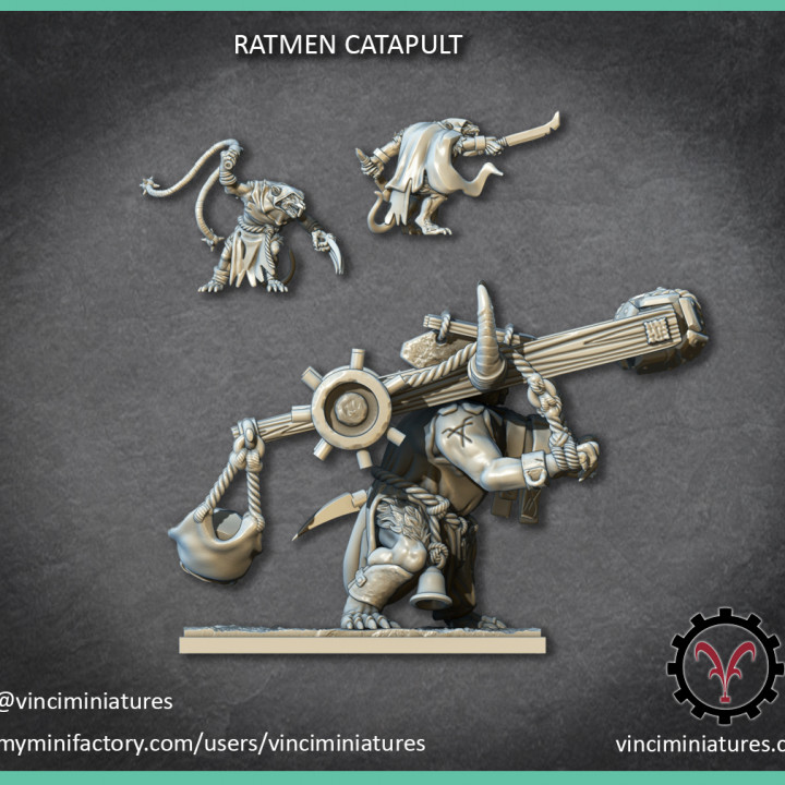 3D Printable OGRE RAT CATAPULT by vinciminiatures