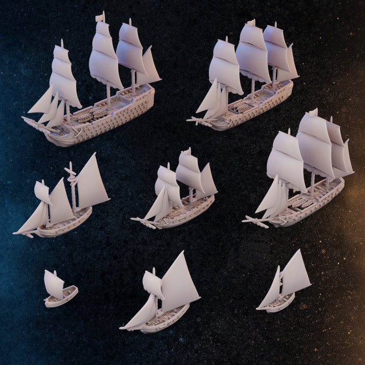 3D Printable Sailing Ships, Star Fort and Accessories Kit by ...