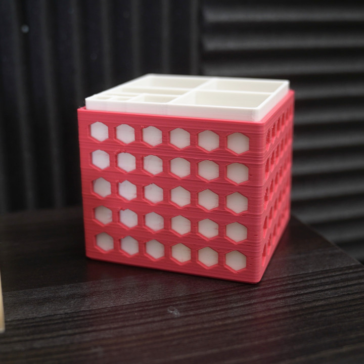 3D Printable Desk Organizer (Color Customizable) by 3D Printer Academy