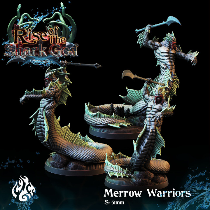 3D Printable Merrow Warriors by Crippled God Foundry