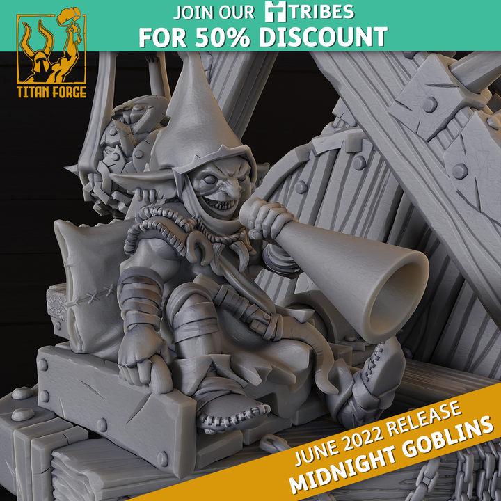 3D Printable Midnight Goblins Goblin Catapult by Titan Forge Miniatures