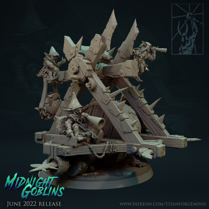 3D Printable Midnight Goblins Goblin Catapult by Titan Forge Miniatures