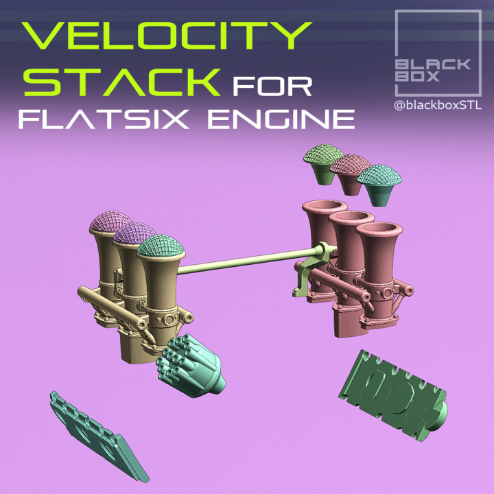 3D Printable VELOCITY STACK FOR FLAT SIX ENGINE 1-24TH FOR MODELKITS ...
