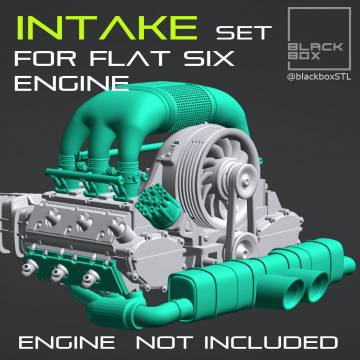 3D Printable AIR INTAKE SET FOR FLAT SIX ENGINE 1-24TH by black-box ...