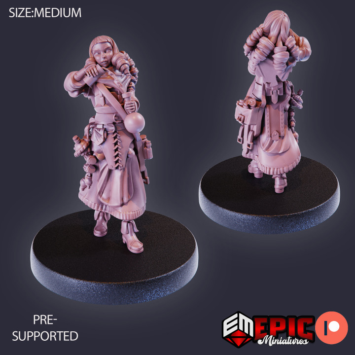 3D Printable Female Alchemist Set / Alchemy Master / Mystical Villager ...
