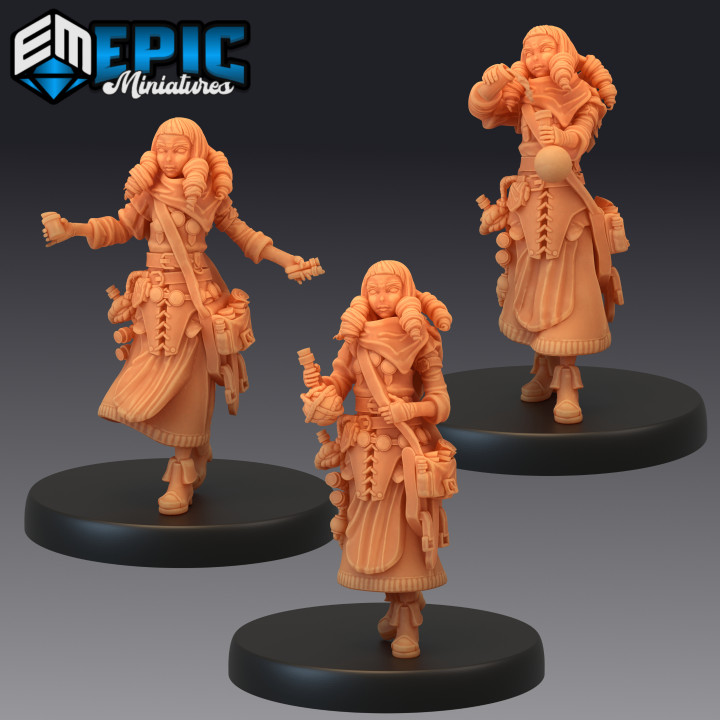 3D Printable Female Alchemist Set / Alchemy Master / Mystical Villager ...