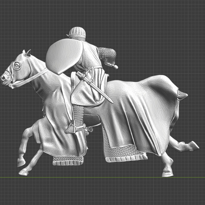 3D Printable Medieval Baron charging - Mounted knight by Northern ...