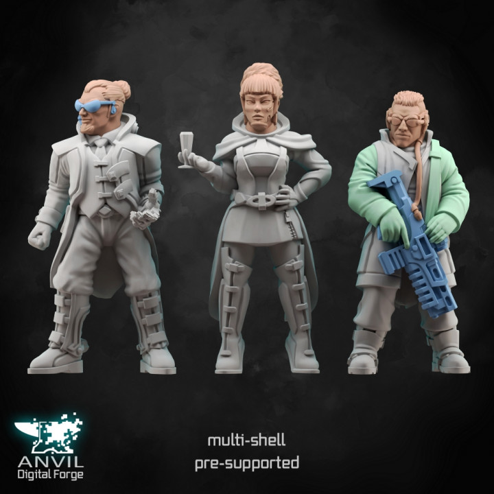 3D Printable Cyberpunk Corporate Characters - Anvil Digital Forge July ...