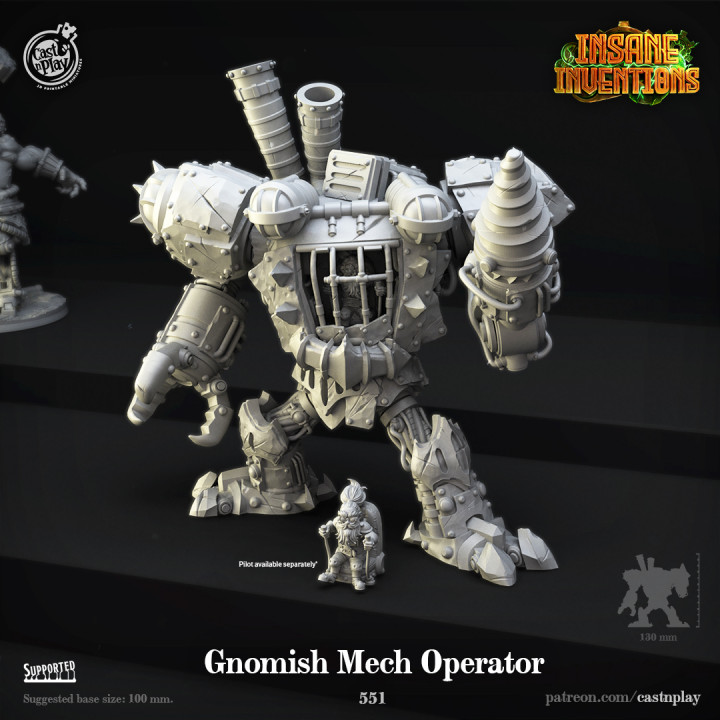 3D Printable Gnomish Mech Operator (Pre-Supported) by Cast n Play