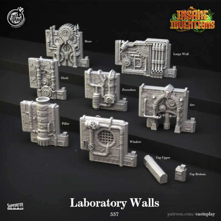 3D Printable Laboratory Walls (Pre-Supported) by Cast n Play