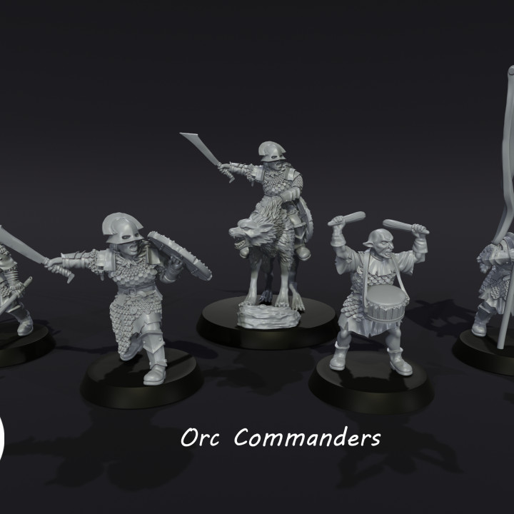 3D Printable Orc Command Team by Medbury Miniatures