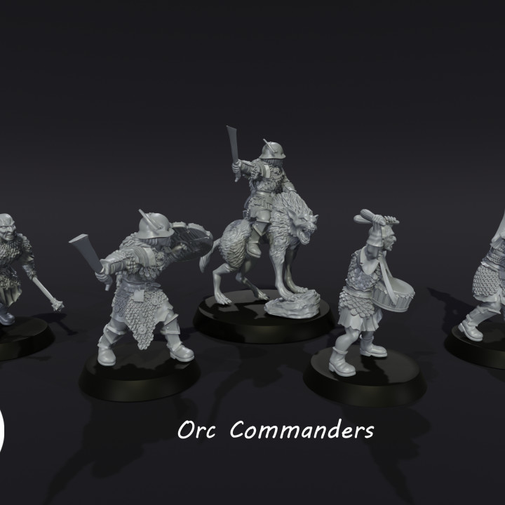 3D Printable Orc Command Team by Medbury Miniatures