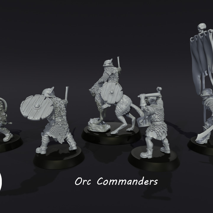 3D Printable Orc Command Team by Medbury Miniatures