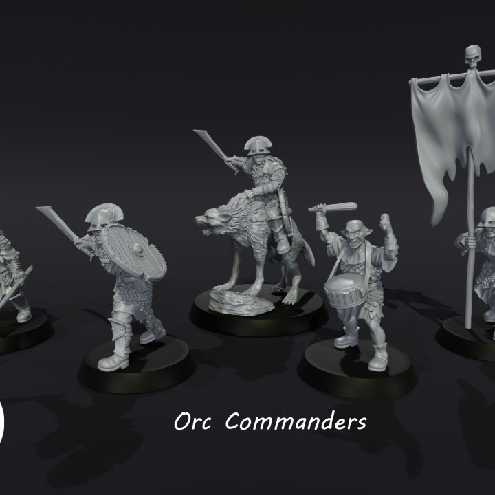 3D Printable Orc Command Team by Medbury Miniatures