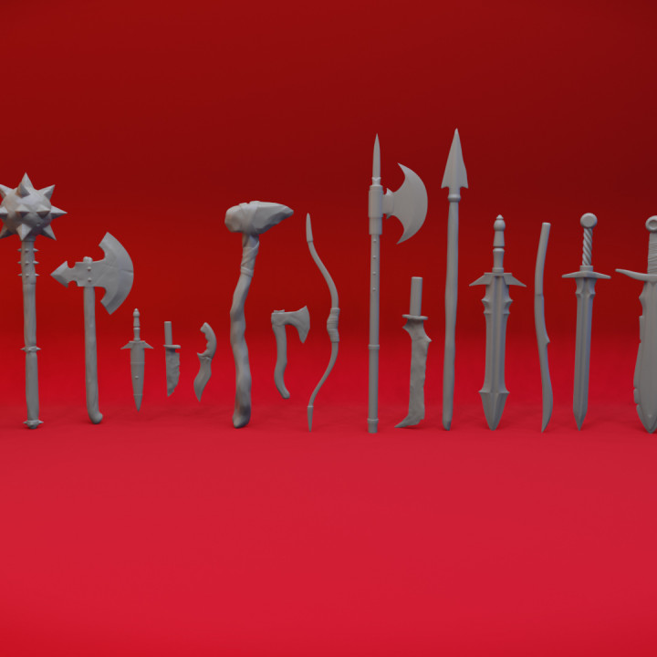 3D Printable Weapons - Tabletop Props (Pre-Supported) by Yasashii ...