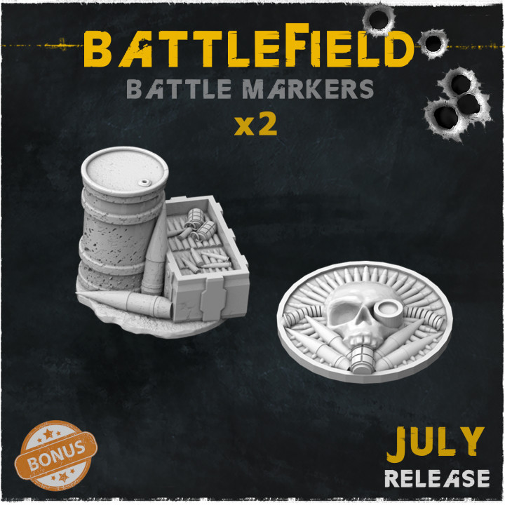 3D Printable Battlefield - Battle markers (July Release) by Zabavka ...
