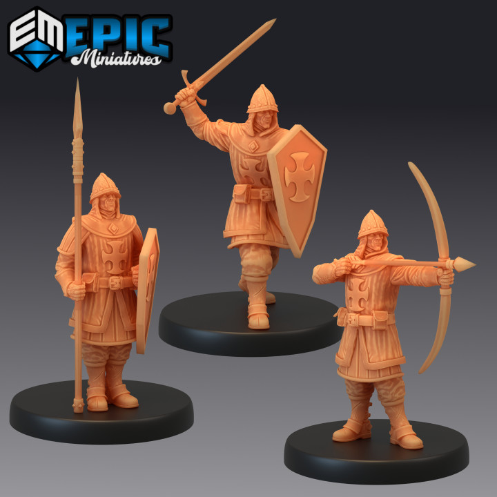 3D Printable City Guard Set / Armored Warrior / Castle Knight / Male ...