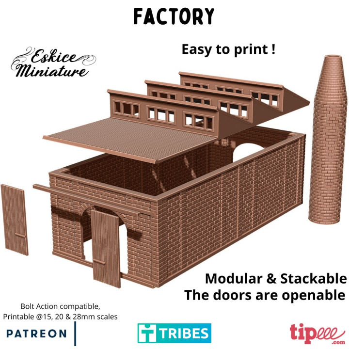 3D Printable Factory - 28mm by Eskice Miniature - Aron