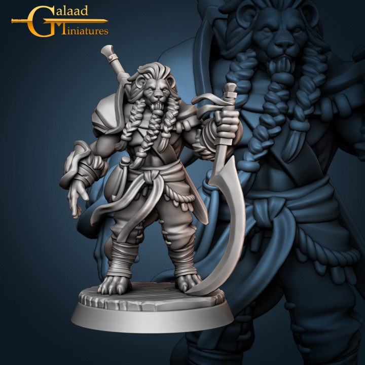 3D Printable Leonin Bodyguard 01 by Galaad Miniatures