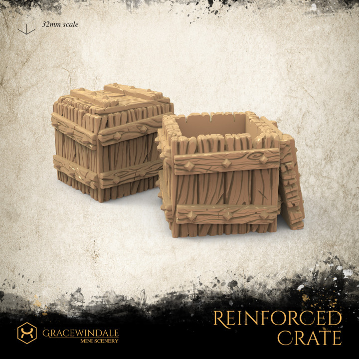 3D Printable Reinforced Crate by Gracewindale Mini Scenery