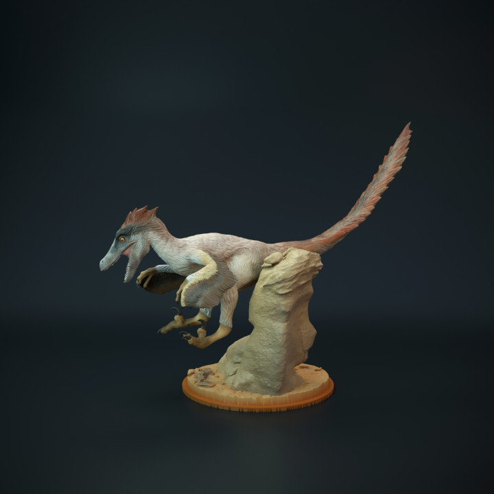 3D Printable Velociraptor Mongolianensis pounce by Dino and Dog