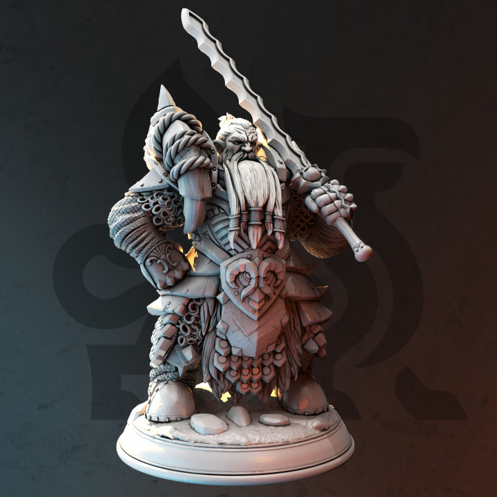 3D Printable Dwarf Paladin Hunter - Gundrin Borgsten by DM Stash