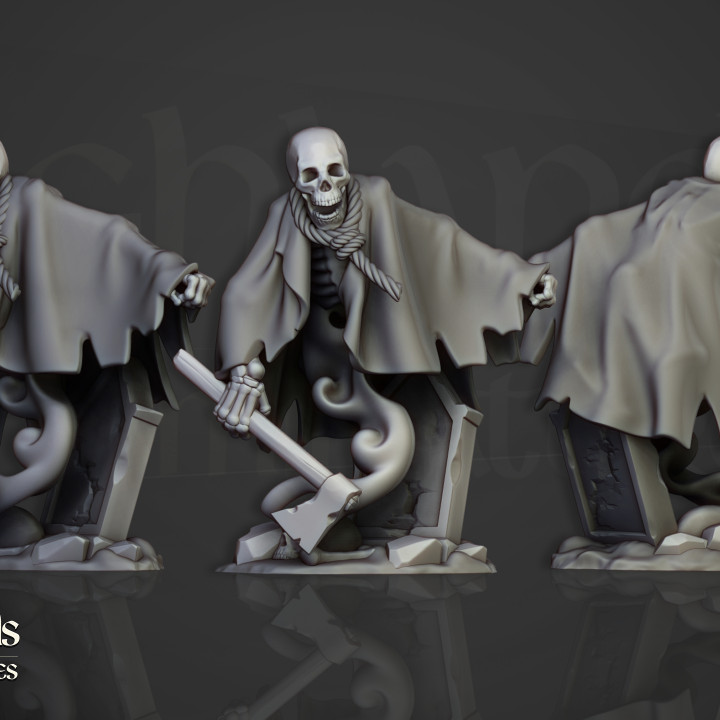 3D Printable Crypt Ghosts - Highlands Miniatures by Highlands Miniatures